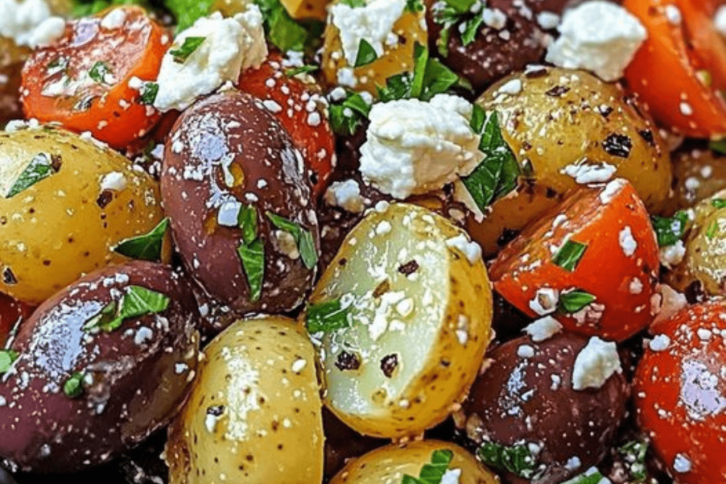 Mediterranean Potato Salad with Cherry Tomatoes & Olives