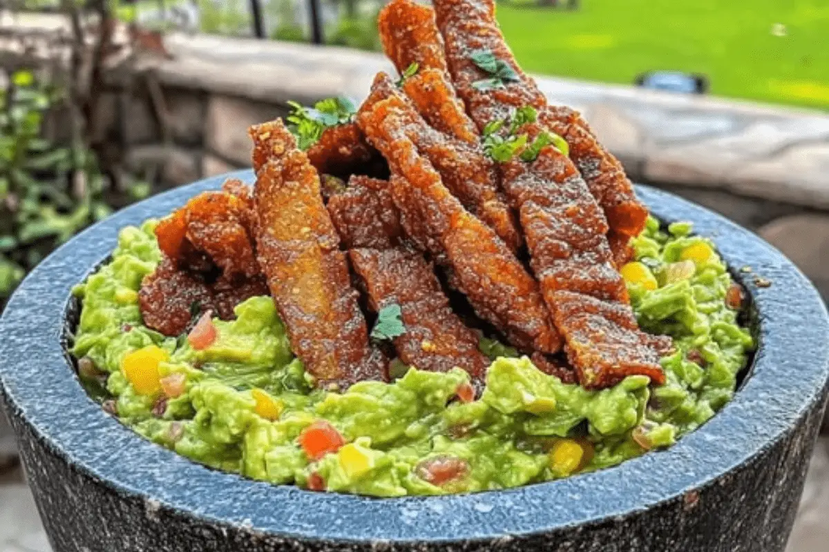 CRISPY BEEF CHICHARRONES WITH HOMEMADE GUACAMOLE