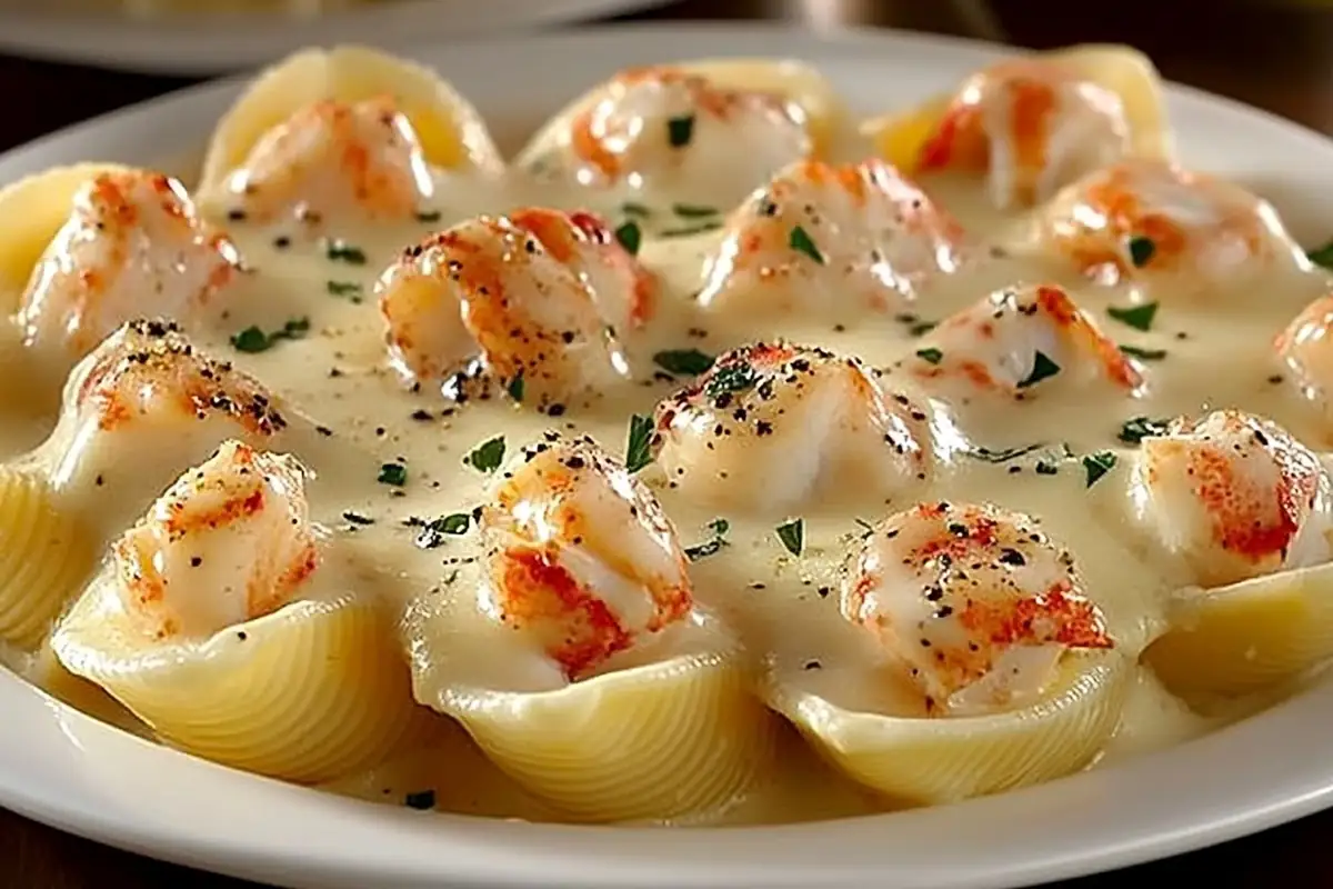Garlic Butter Lobster-Filled Jumbo Pasta Shells