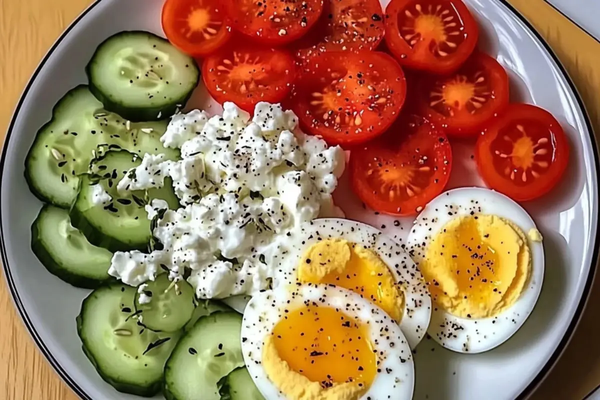 Cottage Cheese Protein Plate with Veggies & Spiced Egg