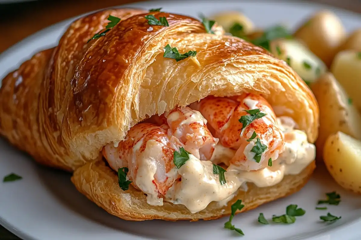 Buttery Lobster Croissant: Indulge in a Luxe Delight!