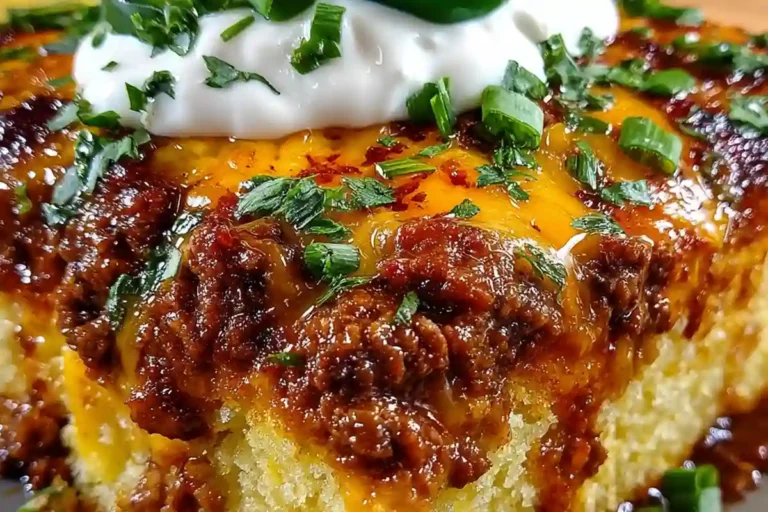 Loaded Chili Cheese Cornbread Bake