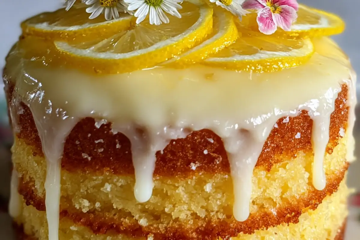 LEMON LAYER CAKE WITH ZESTY CURD & DRIZZLE Recipe