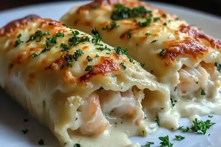 Shrimp Crab Alfredo Roll Ups Recipe for Creamy Delight