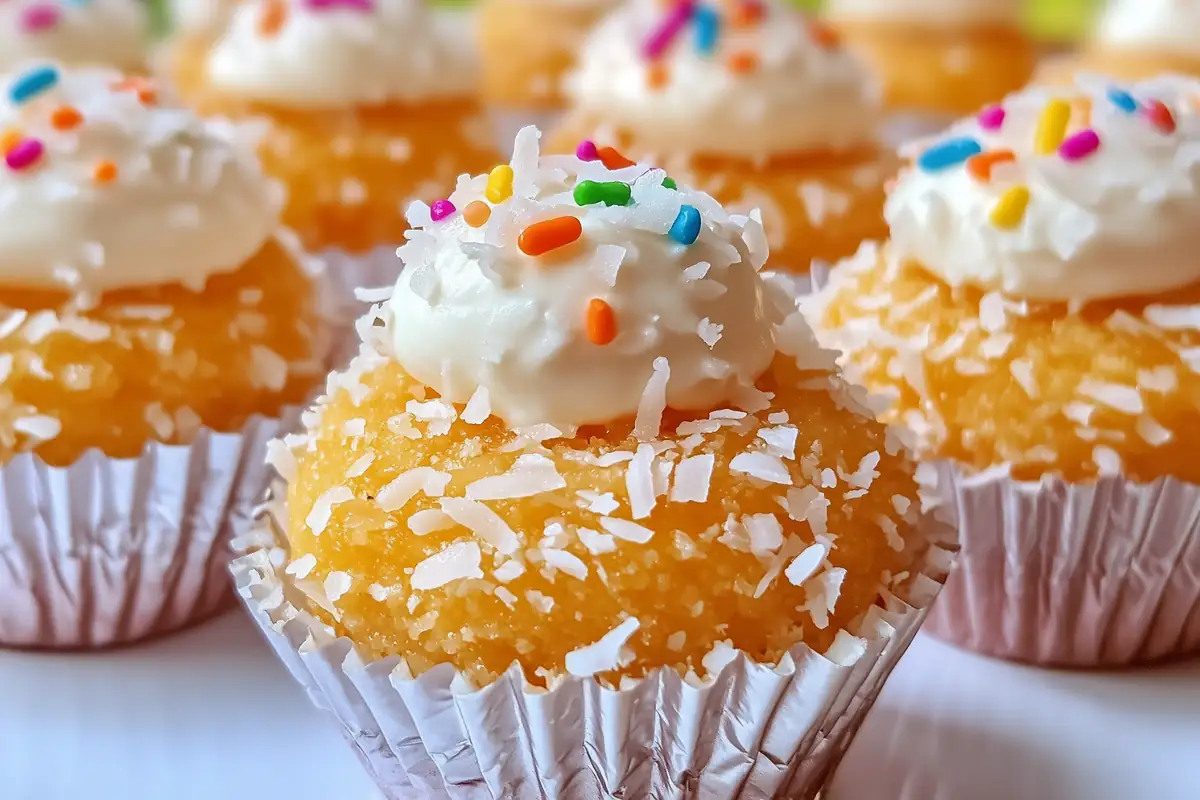 Mini Fluffy Coconut Snowball Cakes for Festive Fun