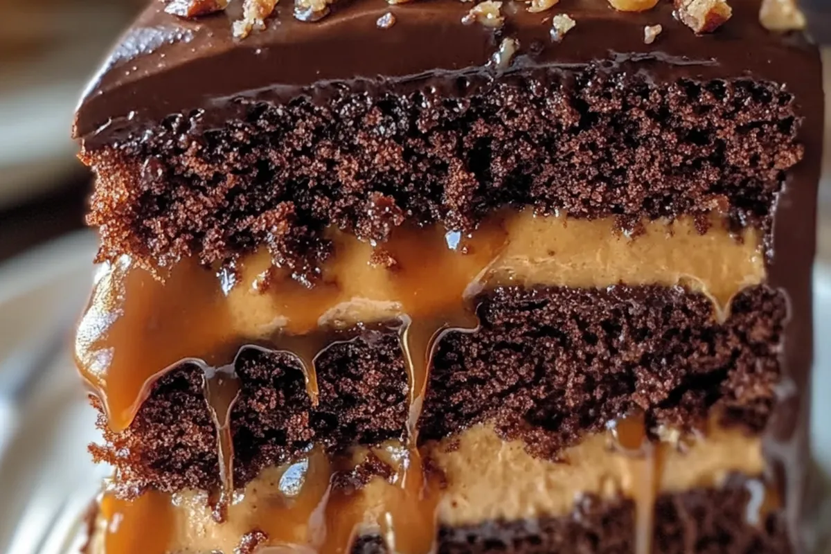 Crunchy Chocolate Toffee Caramel Cake that Delights!