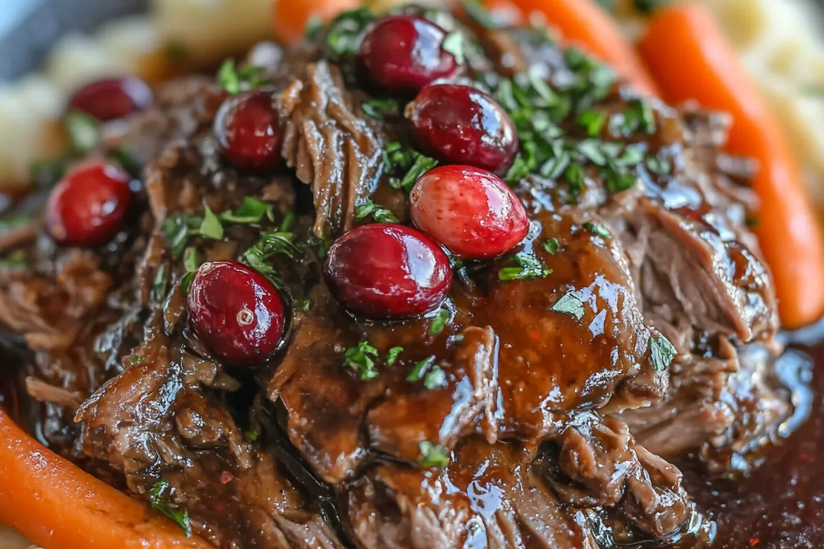 Fall-Apart Balsamic Beef with Cranberry Glaze Recipe You’ll Love!