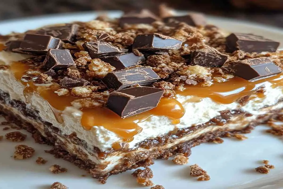 No-Bake Chocolate Caramel Crunch Dessert Awaits You!