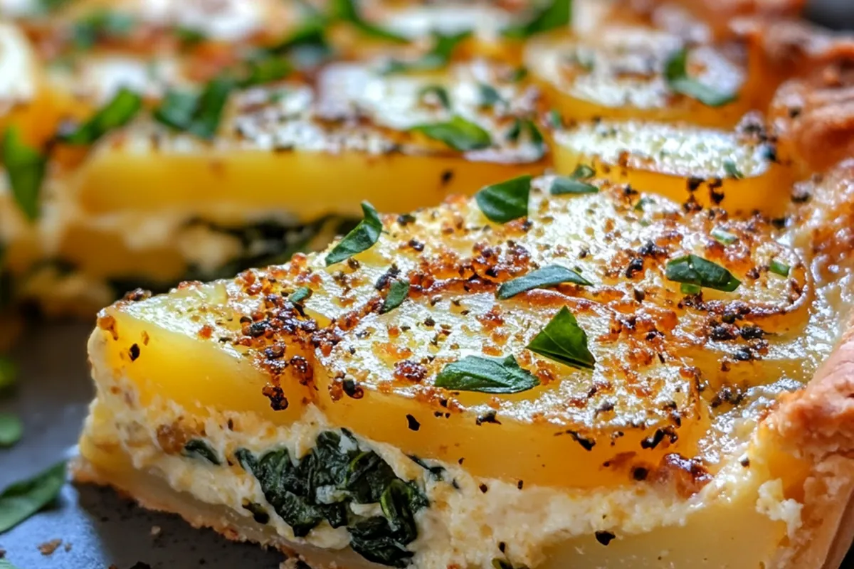 Crustless Cheesy Potato & Spinach Quiche: A Must-Try Dish!