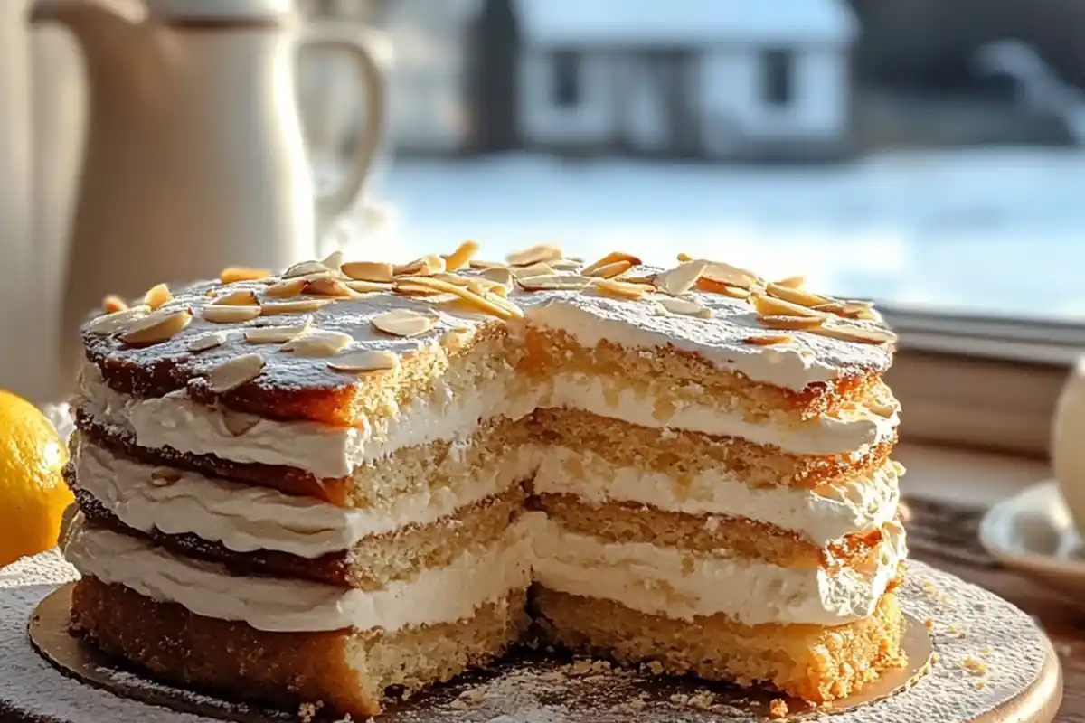 Almond Cream Layer Cake: Indulge in Divine Flavors!