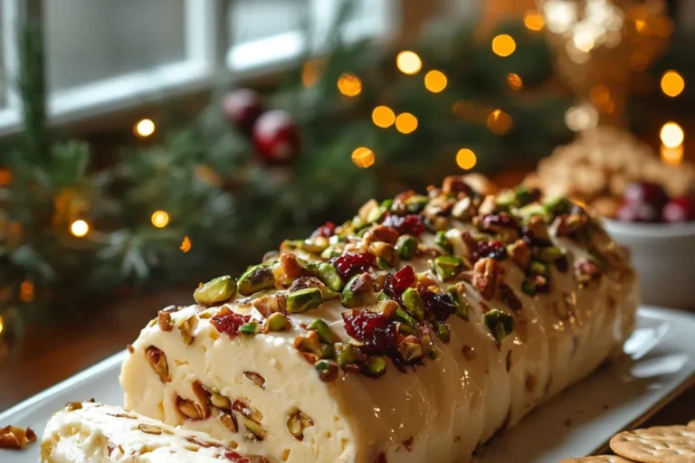 CREAM CHEESE PISTACHIO CRANBERRY HOLIDAY LOG Delightfully Easy!