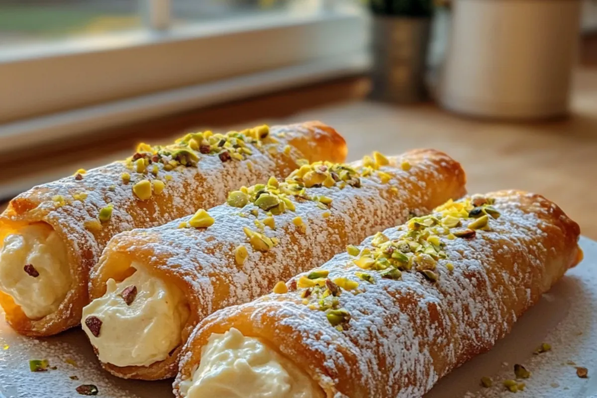 Lemon Pistachio Cannoli combine tangy lemon mascarpone for a zesty delight!