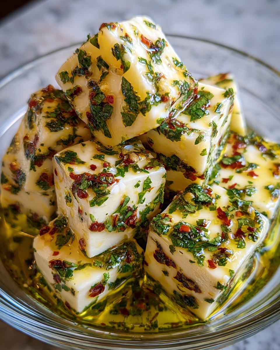 10-Minute Marinated Cheese Cubes - Irresistible Party Magic