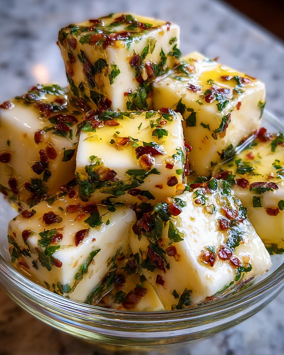 10-Minute Marinated Cheese Cubes - Irresistible Party Magic
