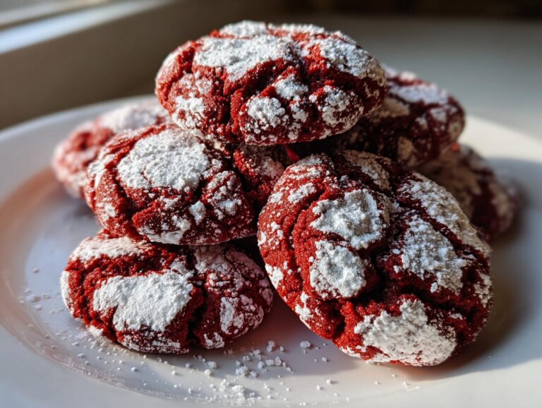 5-Ingredient Red Velvet Crinkle Cookies - Sweet Holiday Magic