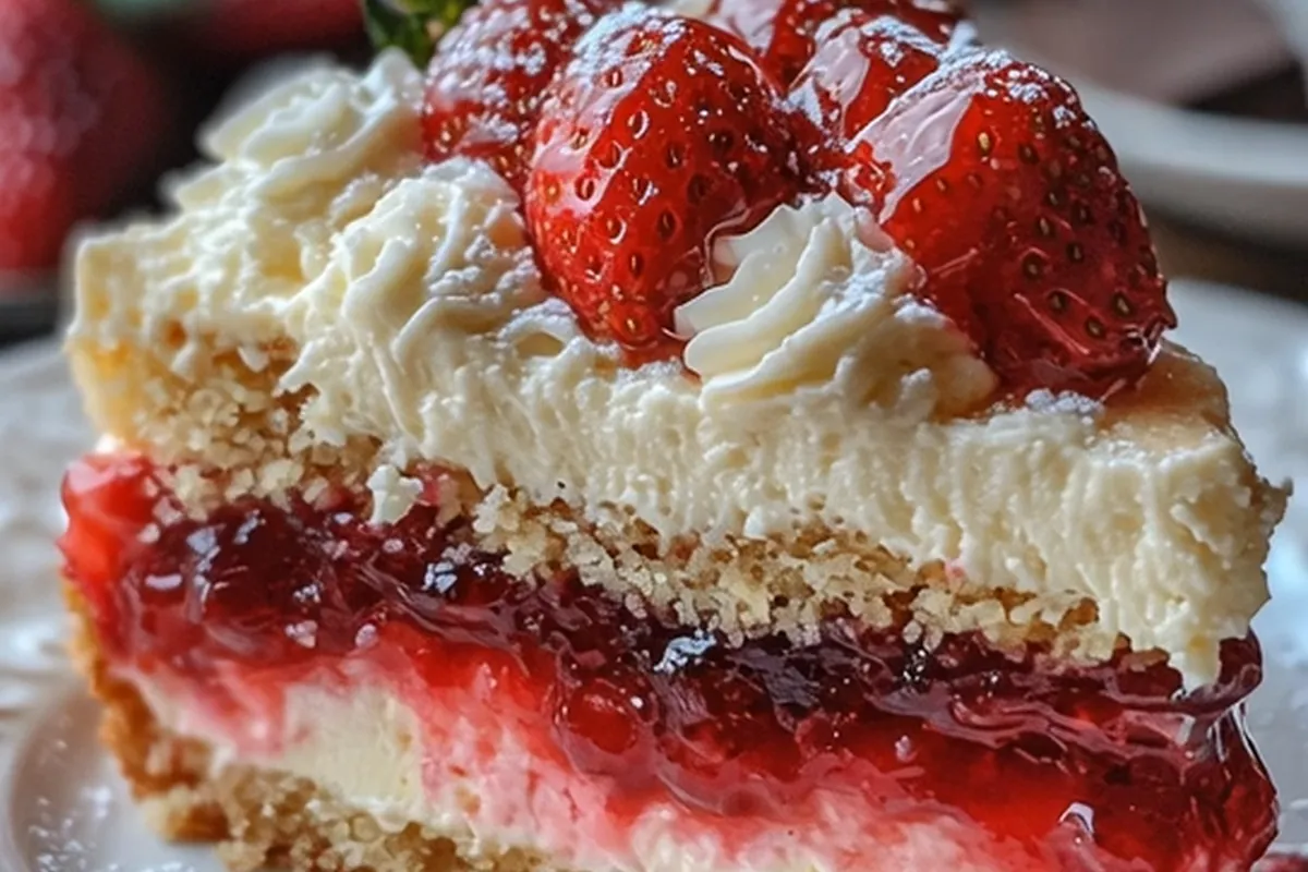 Strawberry Cream Layered Crunch Cake: A Refreshing Delight!