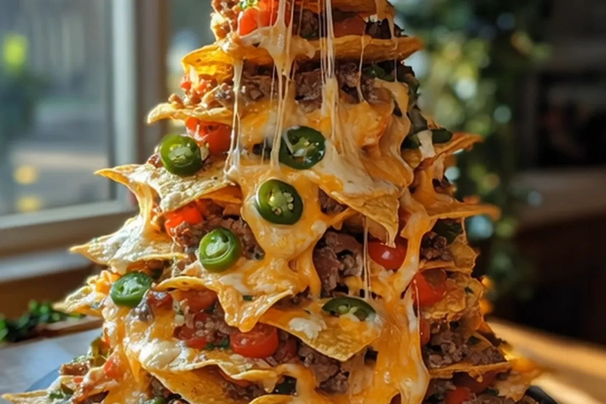 Loaded Nacho Tower stacks: Create Your Cheesy Masterpiece!