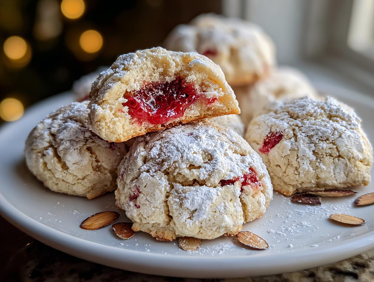 Irresistible Raspberry Almond Snowball Cookies in 3 Easy Steps
