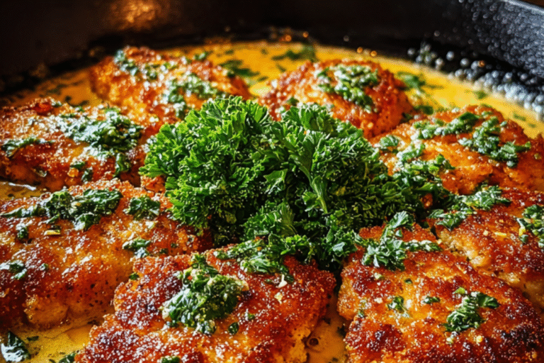Crispy Chicken in Garlic Herb Butter Sauce Bliss Awaits!