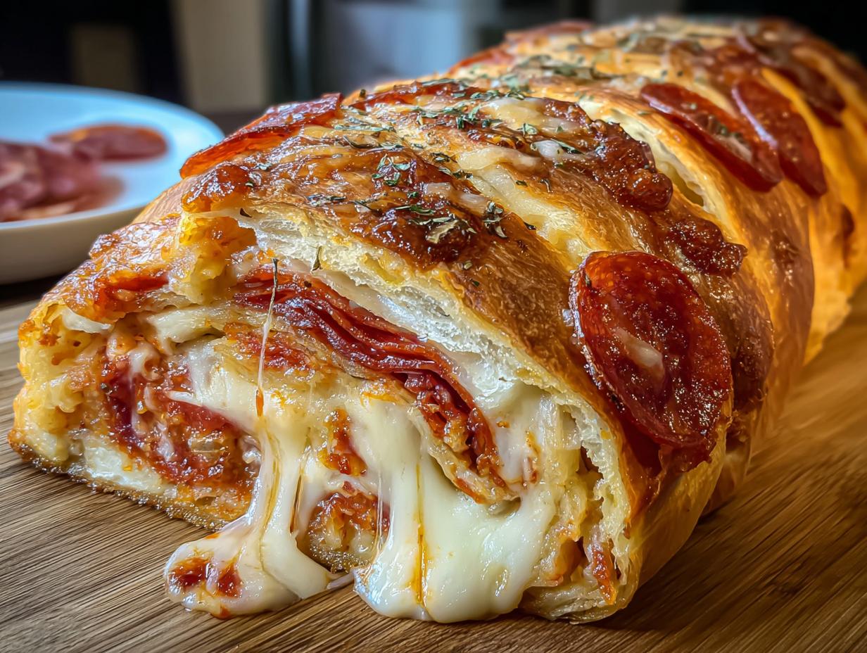"15-Minute Pepperoni Stromboli Bread: Unstoppably Cheesy Bliss!"