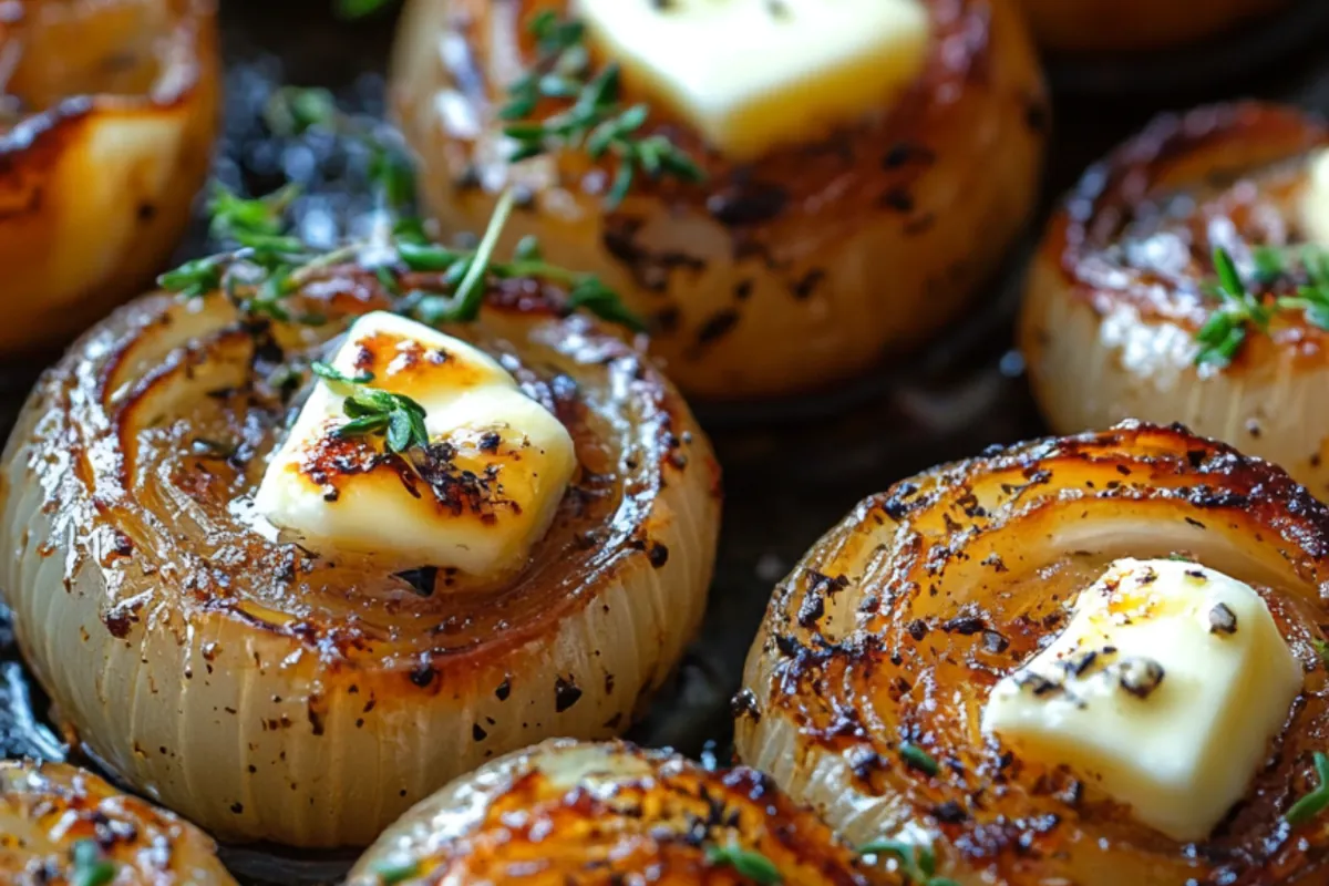 ROASTED BUTTERED ONIONS WITH THYME & PEPPER are divine!