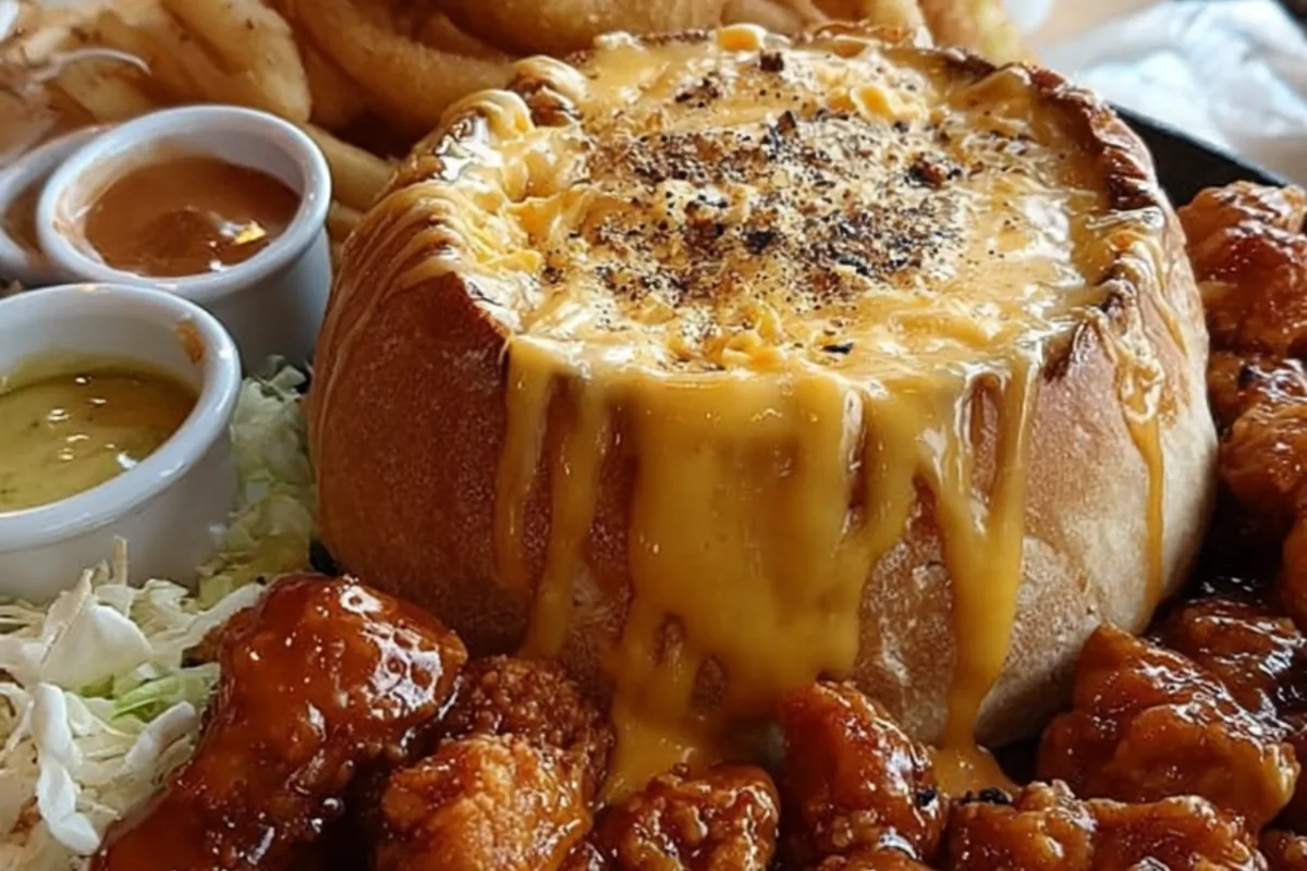 BBQ Chicken Bread Bowl Platter: A Cheesy Delight
