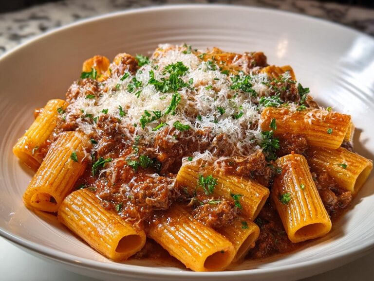 35-Minute Rigatoni with Meat Sauce - Creamy Comfort Perfection